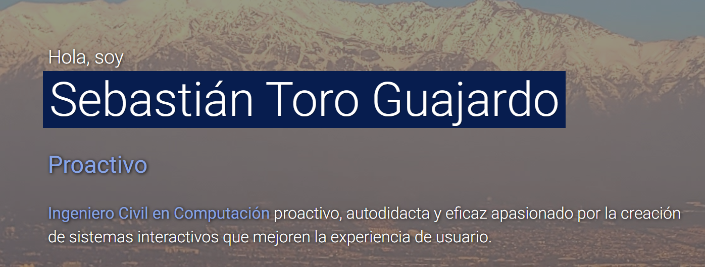 Sebastián Toro | Ingeniero Civil en Computación